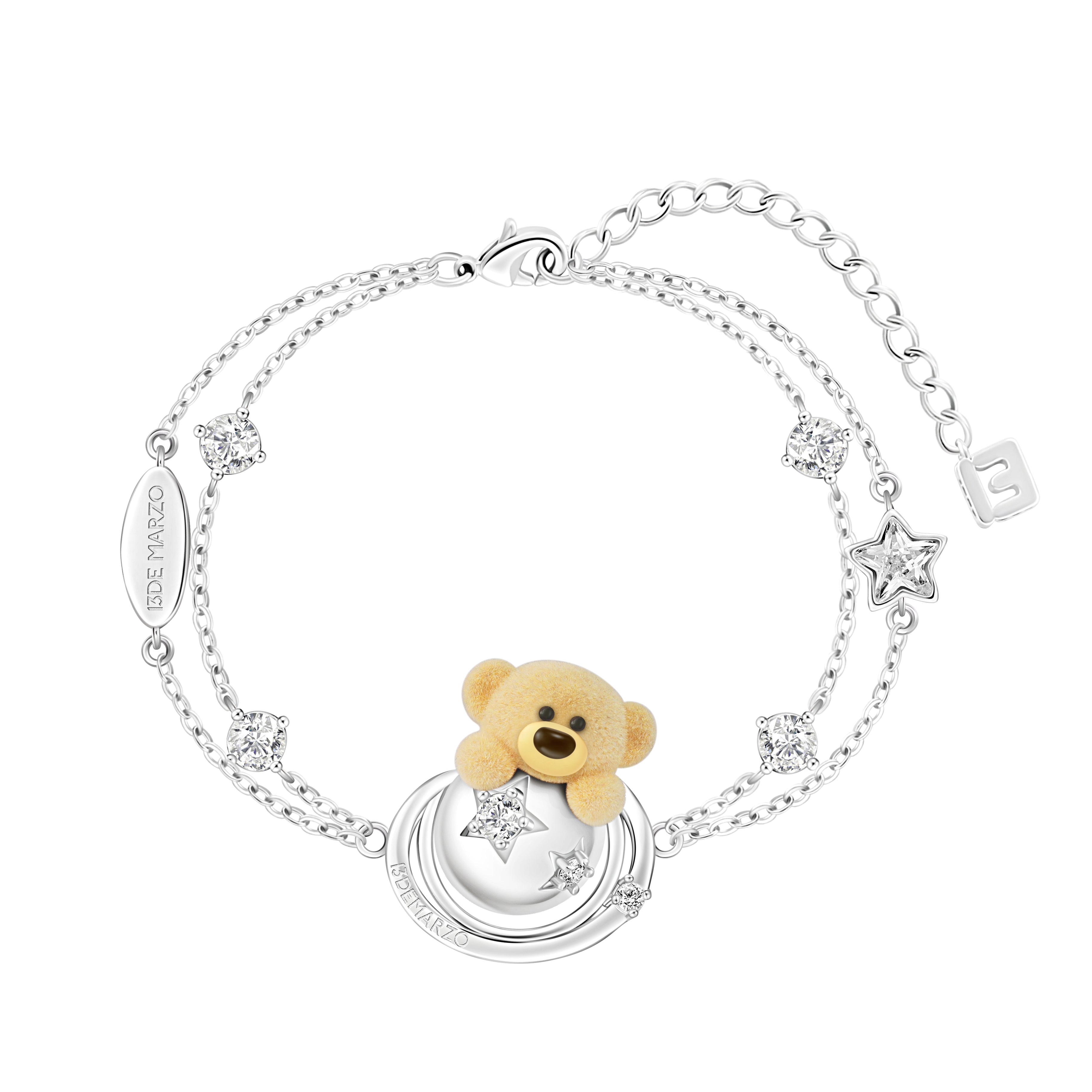 13DE MARZO｜Bear Planet Zircon Double Bracelet